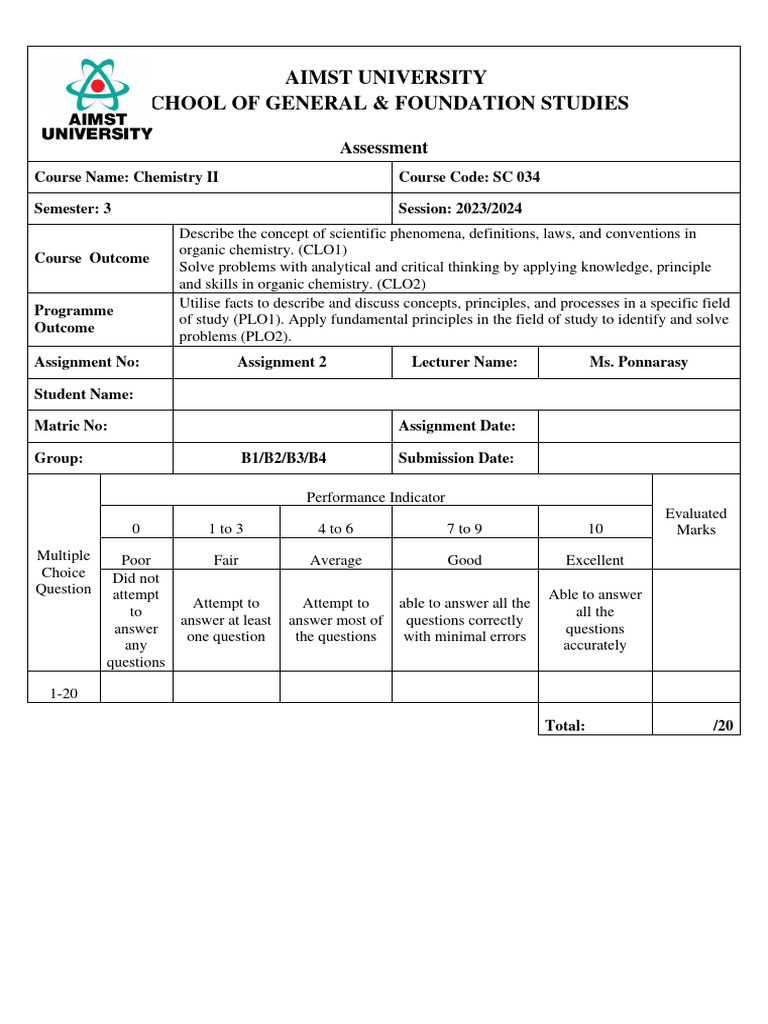 Assignment 2 Questions | PDF | Aldehyde | Ethanol