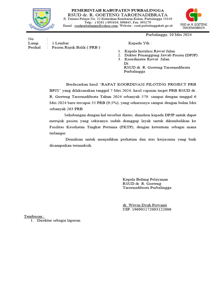 Surat Edaran PRB | PDF