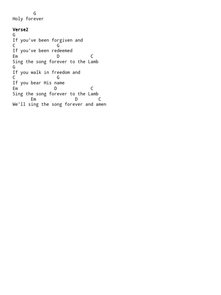 Holy Forever Chords and Lyrics | PDF