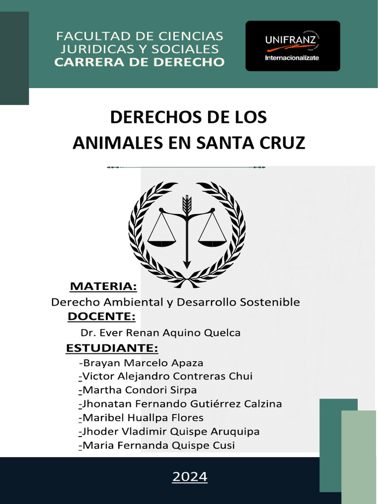 Derecho Ambiental - Hito 5 Final | PDF | La violencia contra las mujeres | Bienestar de los animales