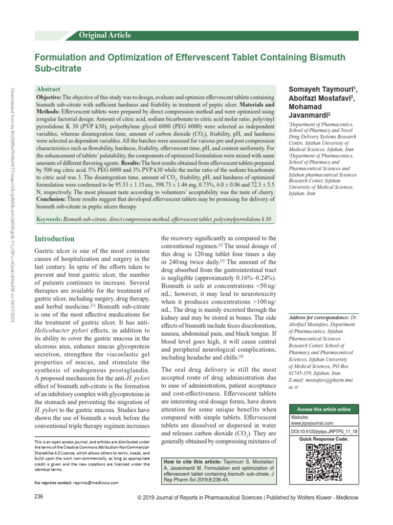 formulation_and_optimization_of_effervescent.18 | PDF | Tablet (Pharmacy) | Pharmaceutical ...