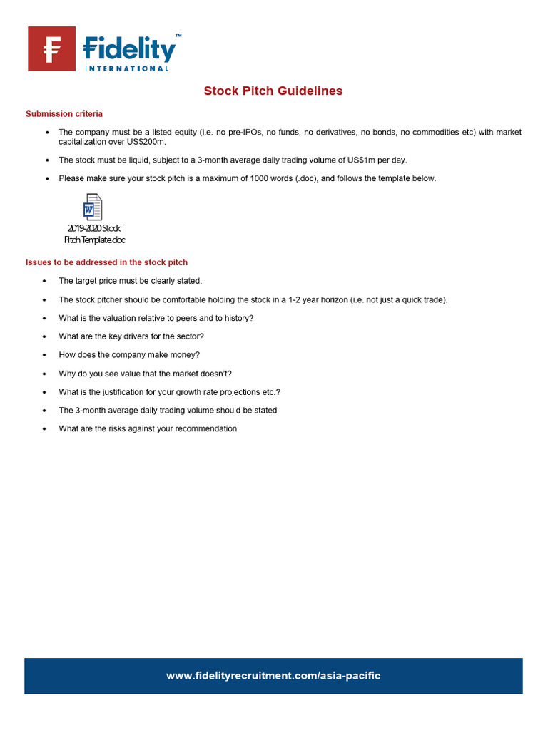 Stock Pitch Submission Guidelines | PDF