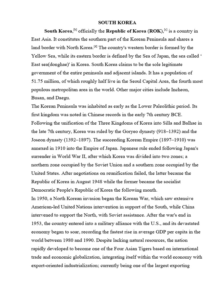 South Korea | PDF | Korea | South Korea