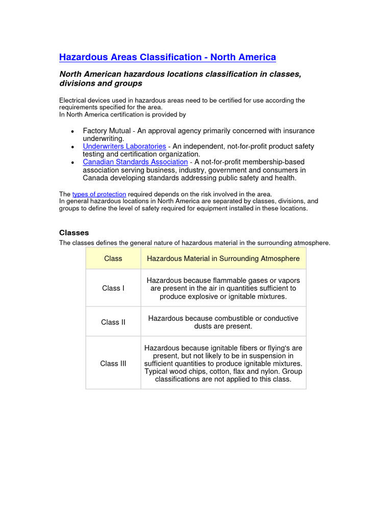 Hazardous Areas Classification | PDF | Chemistry | Gases