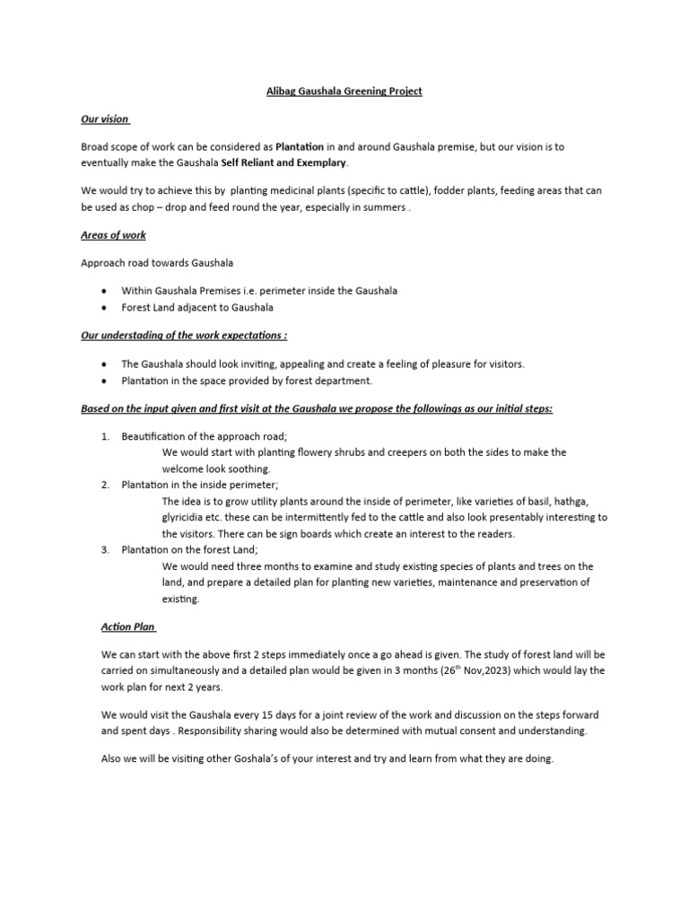 Alibag Gaushala Go Green Project | PDF