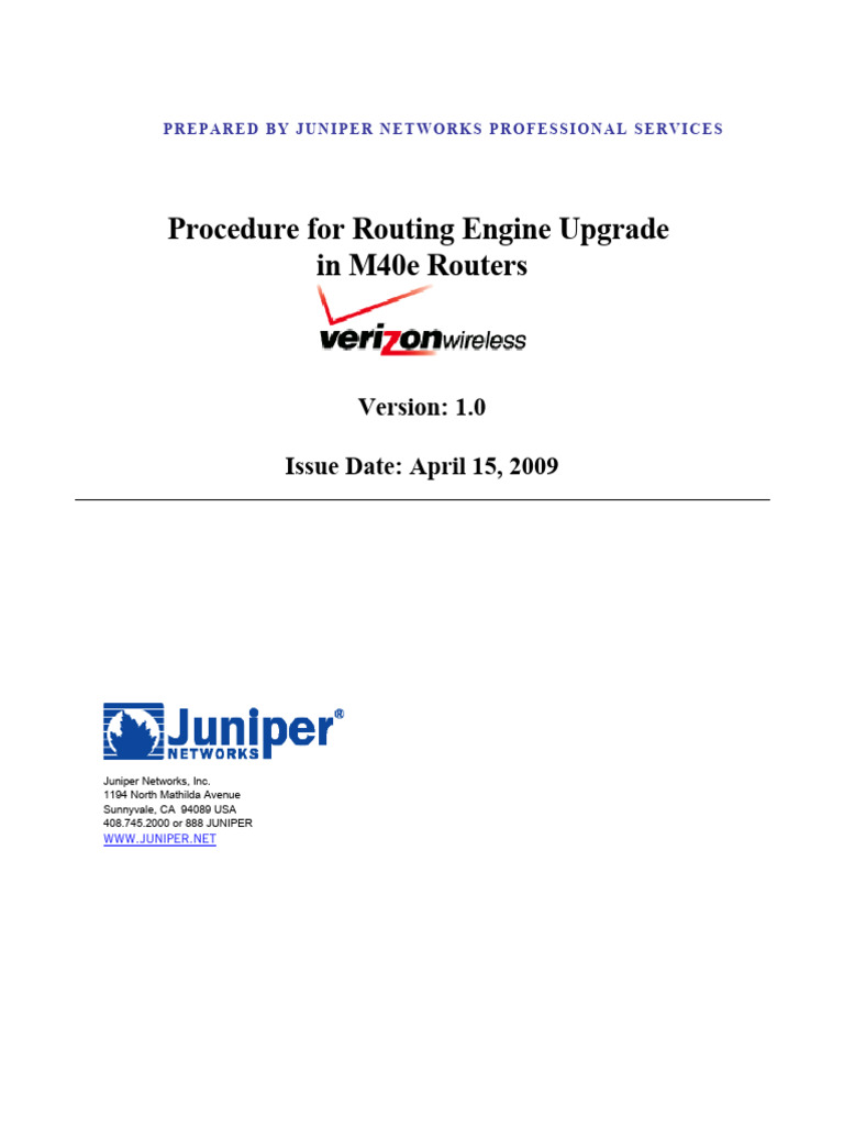 M40e Router Engine Upgrade Guide | PDF | Router (Computing) | Juniper ...