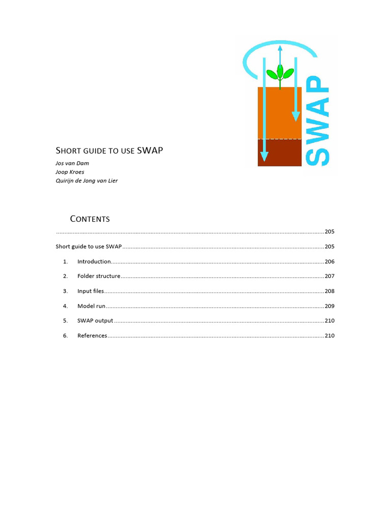 Short Guide To Use SWAP | PDF | Soil | Computer File Short Guide To Use SWAP | PDF | Soil | Computer File
