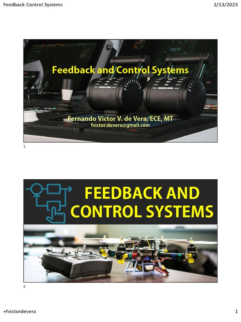 PLM - Control Systems LECTURE Notes | PDF | Control Theory | Feedback
