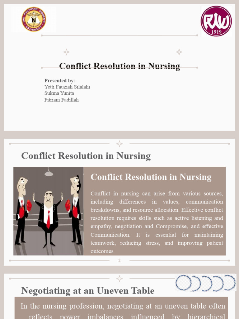 Conflict Resultng in Nursing | PDF | Nursing | Mediation
