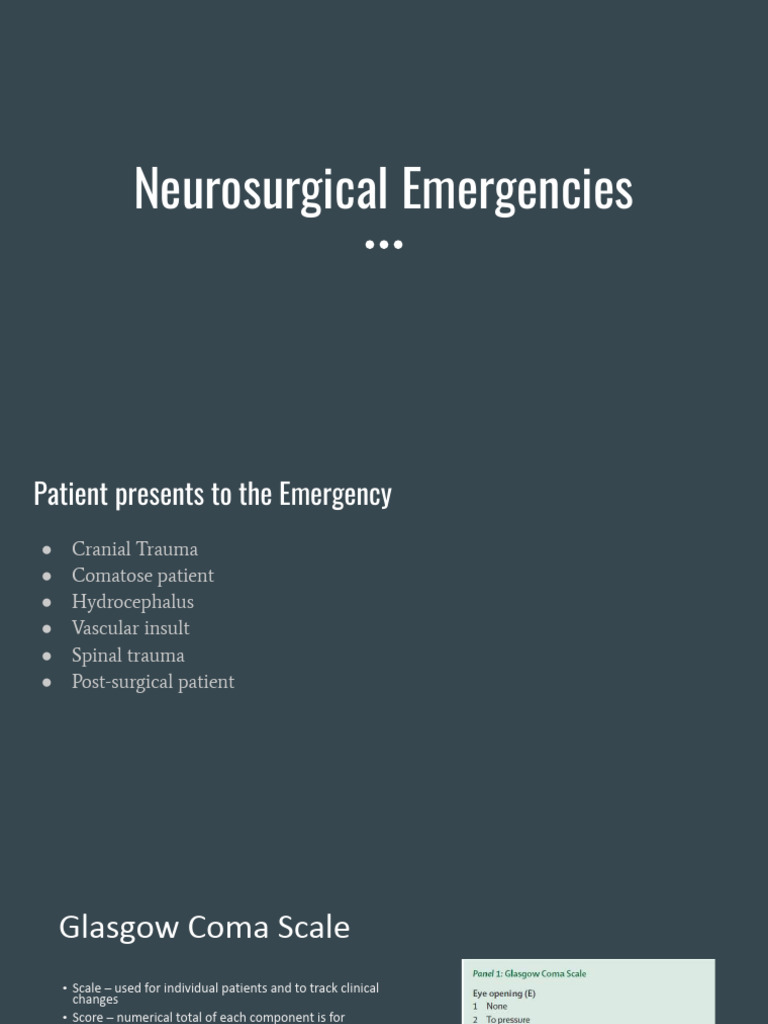 Neurosurgical Emergencies Overview | PDF | Traumatic Brain Injury ...