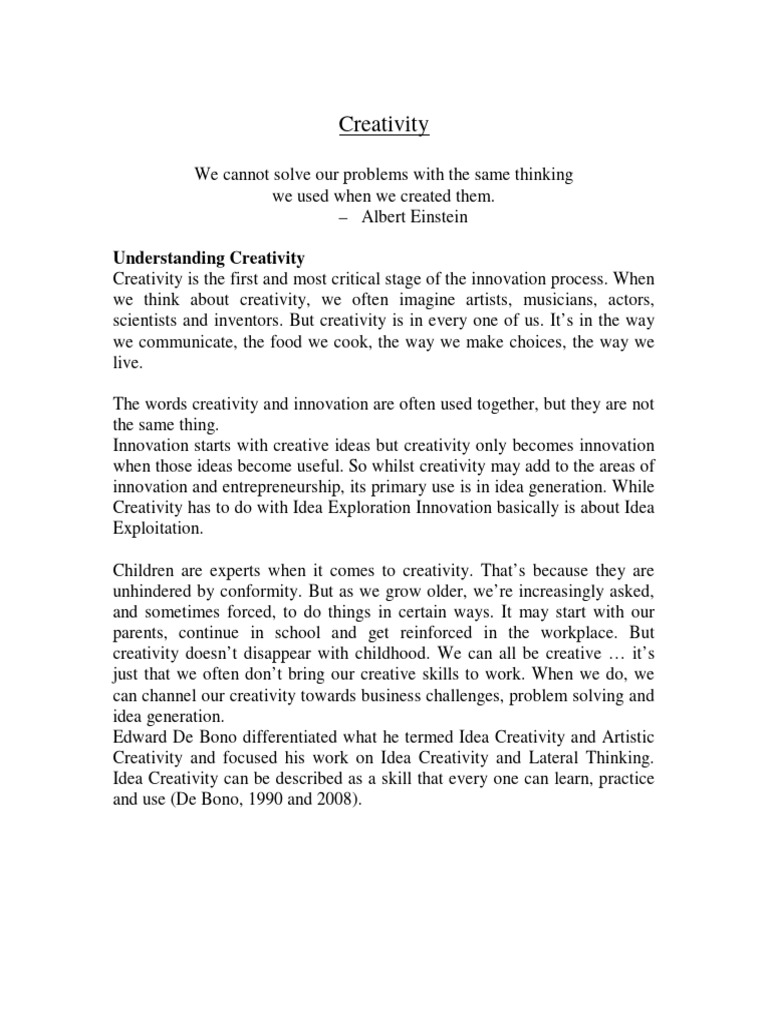 Creativity & Innovation | PDF | Creativity | Brainstorming