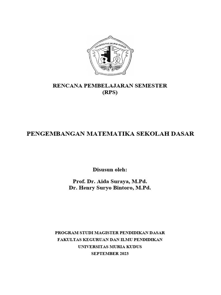RPS Pengembangan MTK SD | PDF