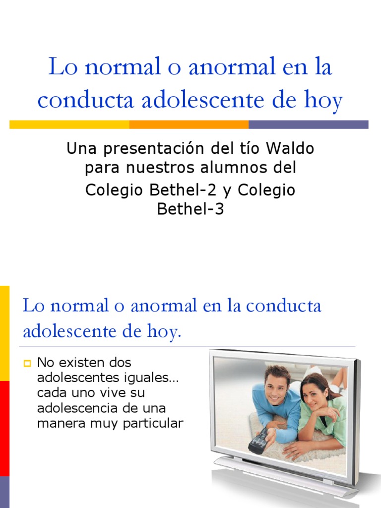 Lo Normal o Anormal en La Conducta Adolescente | PDF | Adolescencia | Depresión (estado de ánimo)
