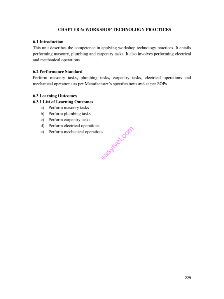 Workshop Technology Practices Guide | PDF | Drill | Masonry