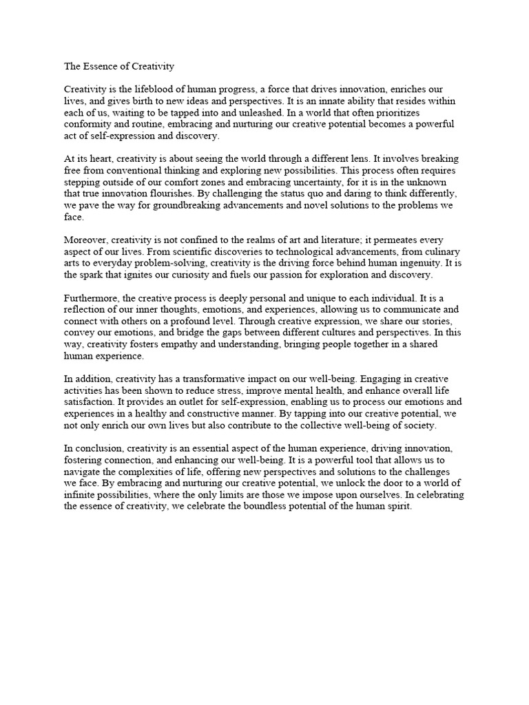 Creativity | PDF | Creativity | Thought