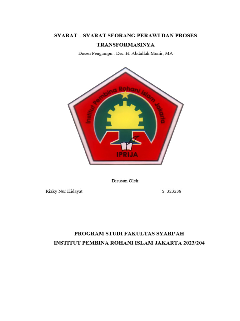 Syarat Perawi Hadits Dan Transormasinya | PDF