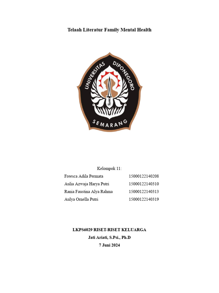 TUGAS AKHIR RISKEL Telaah Literatur Family Mental Health | PDF