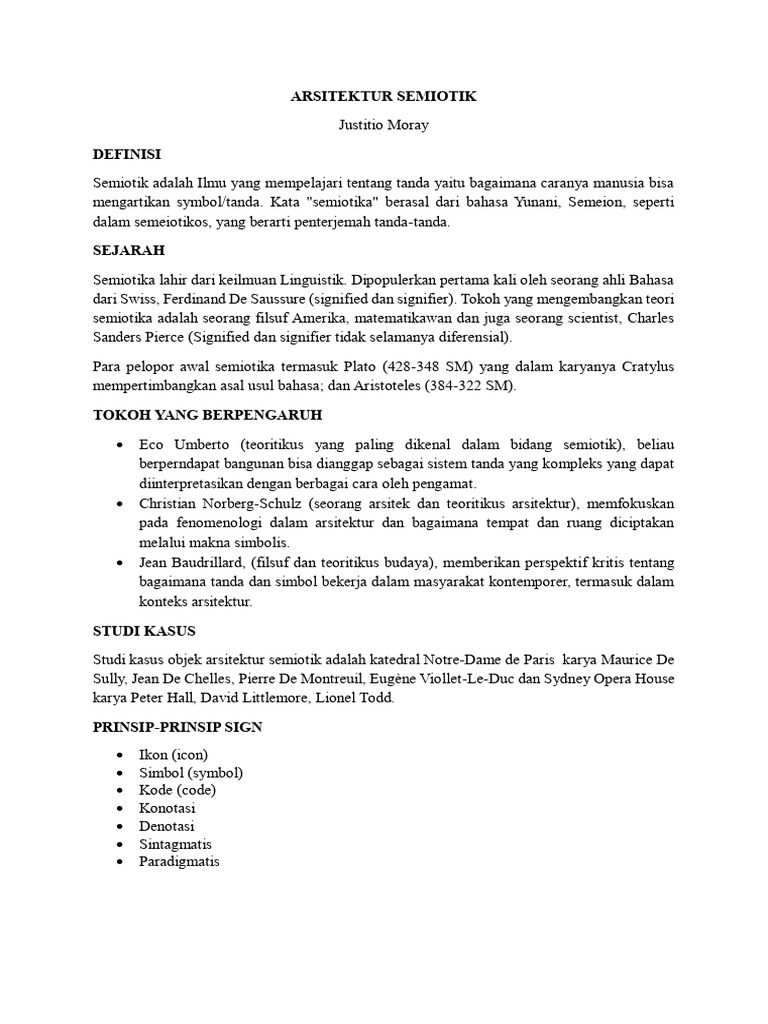 Arsitektur Semiotik | PDF