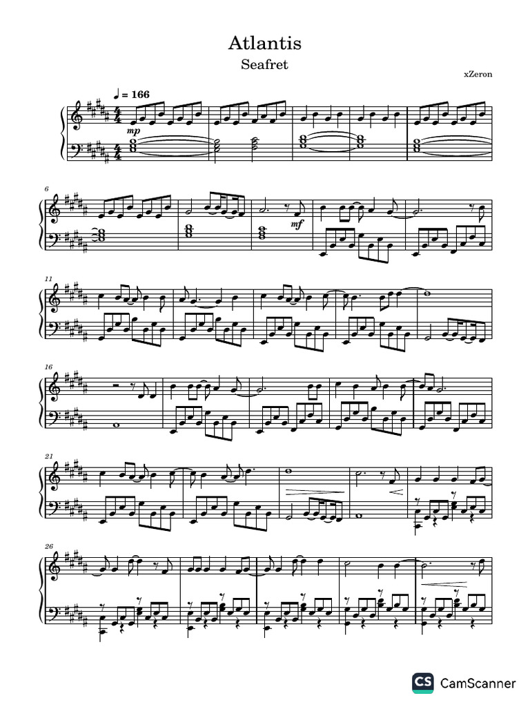 Atlantis Sheet Music for Piano & Violin | PDF