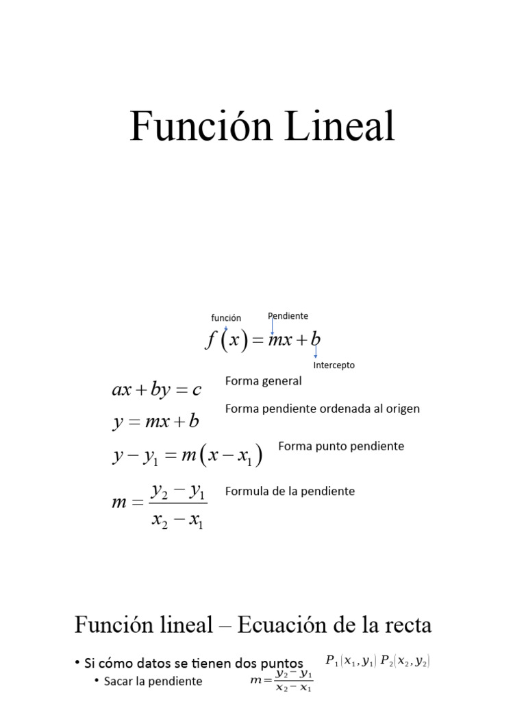 Guía de Funciones Lineales | PDF | Pendiente | Línea (geometría)