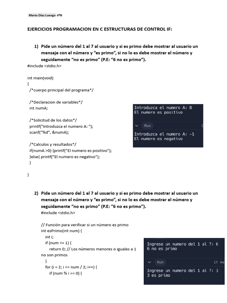 2 - Estructuras de Control - IF - Documentos de Google | PDF | Programación de computadoras ...