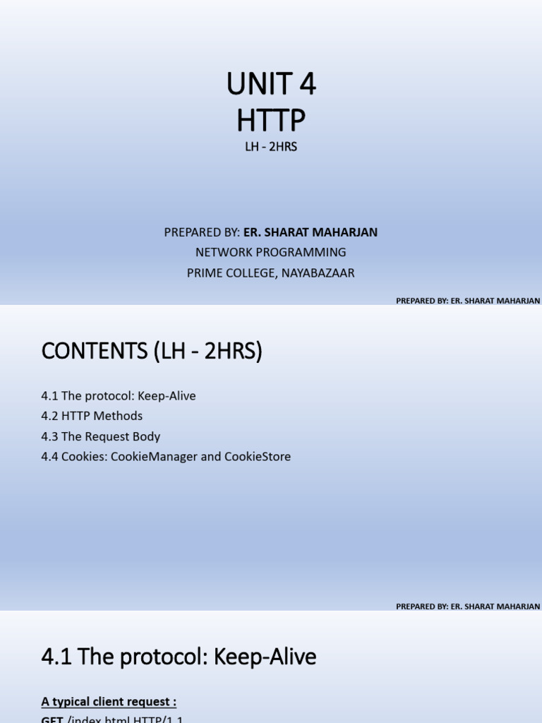 UNIT 4 HTTP | PDF | Http Cookie | Computer Science