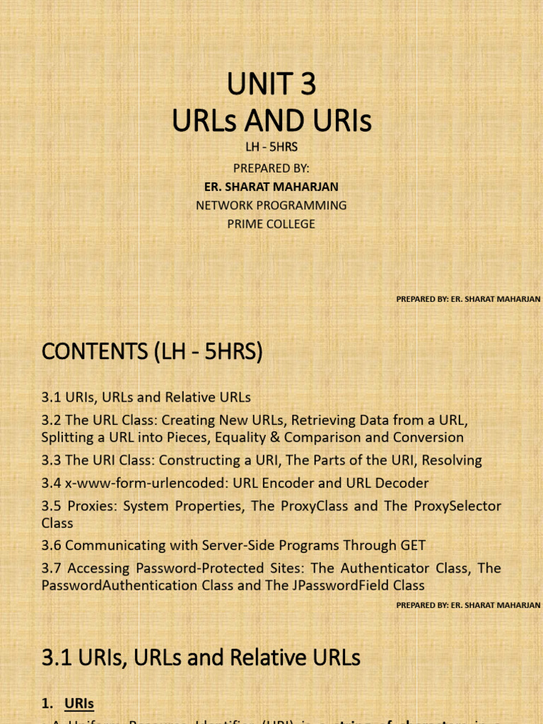 Unit 3 Urls and Uris | PDF | Uniform Resource Identifier | Internet