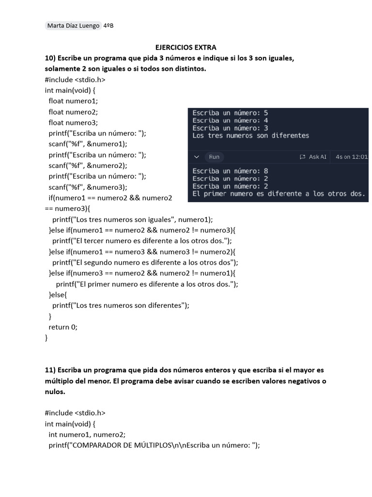 Ejercicios extra | PDF