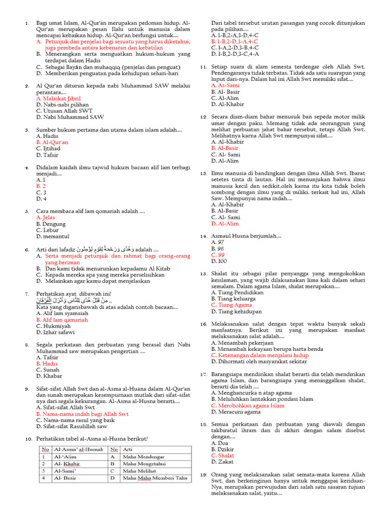 Soal Ujian Kelas 7 Semester Genap PDF | PDF