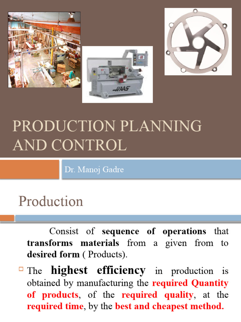 Chapter 3 - Production - Planning - Control | PDF | Operations ...