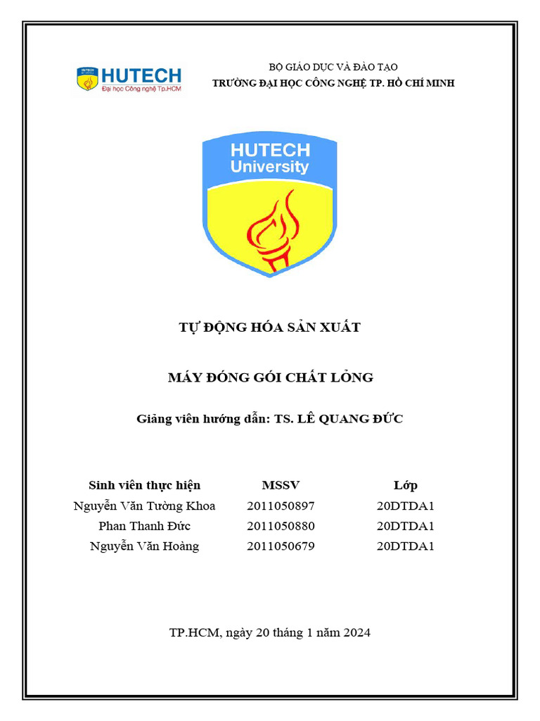 Tự Động Hóa Sản Xuất CNNN | PDF
