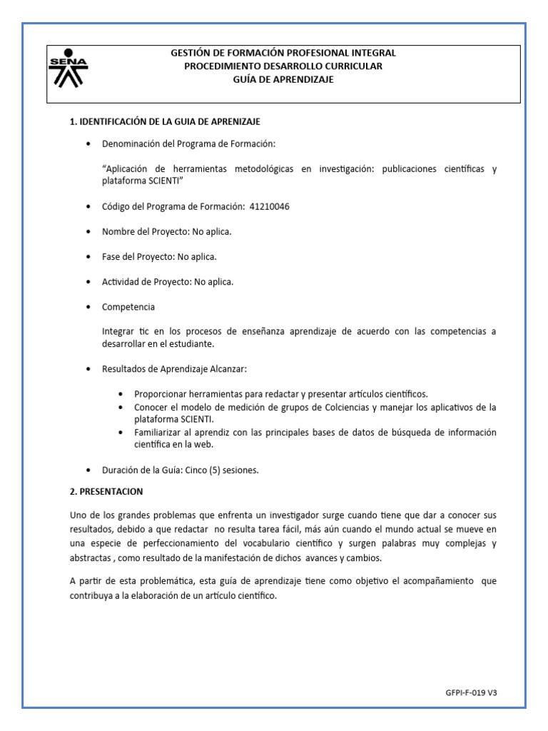 GFPI-F-019 - Formato - Guia - de - Aprendizaje - Investigación | PDF | Patentar | Business
