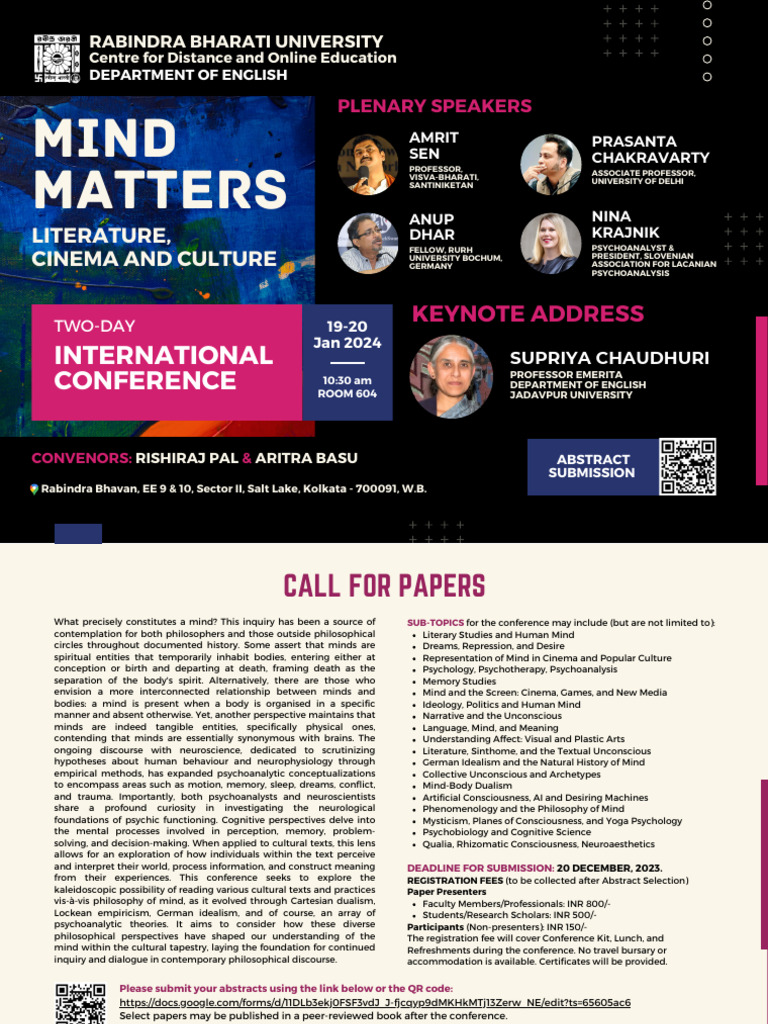 Mind Matters RBU-CDOE Conference Jan 2024 Flyer & CFP | PDF ...