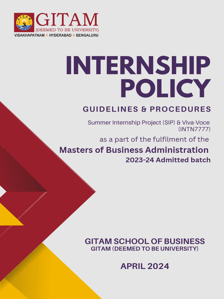 GSB - SIP - Guidelines - MBA 23-25 | PDF | Internship | Job Hunting