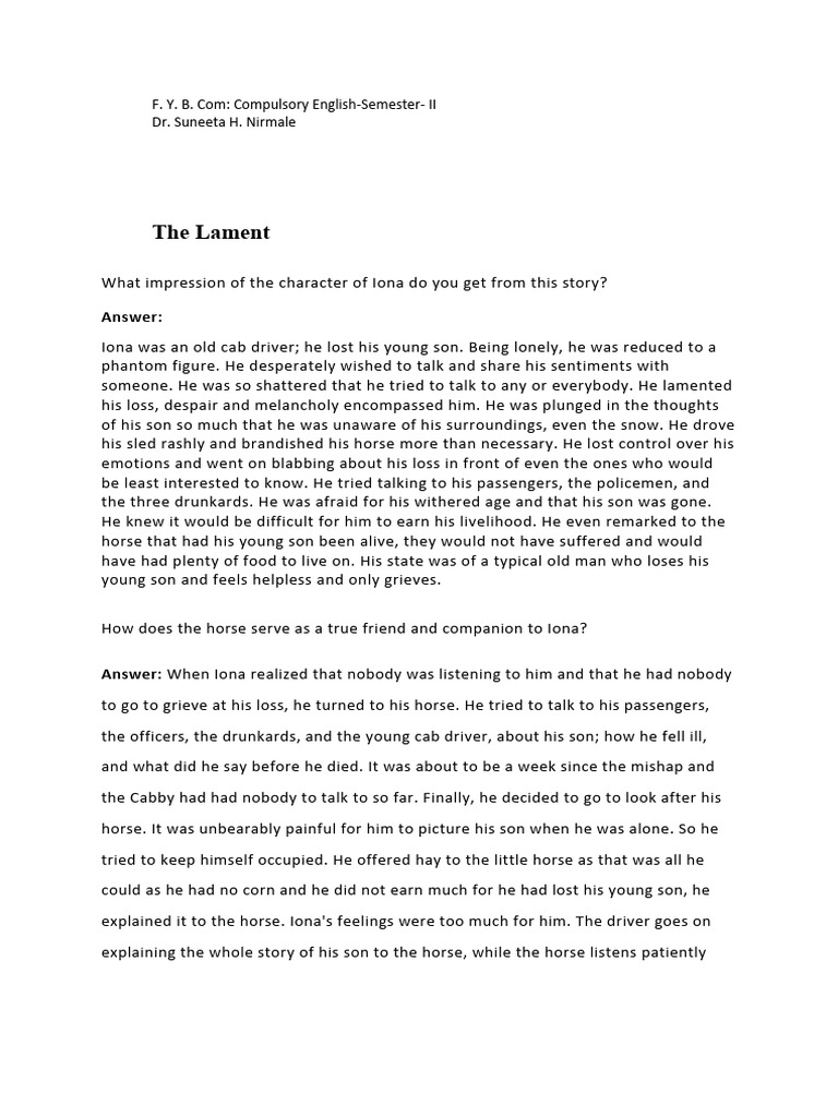 Lament Notes | PDF | Empathy | Grief
