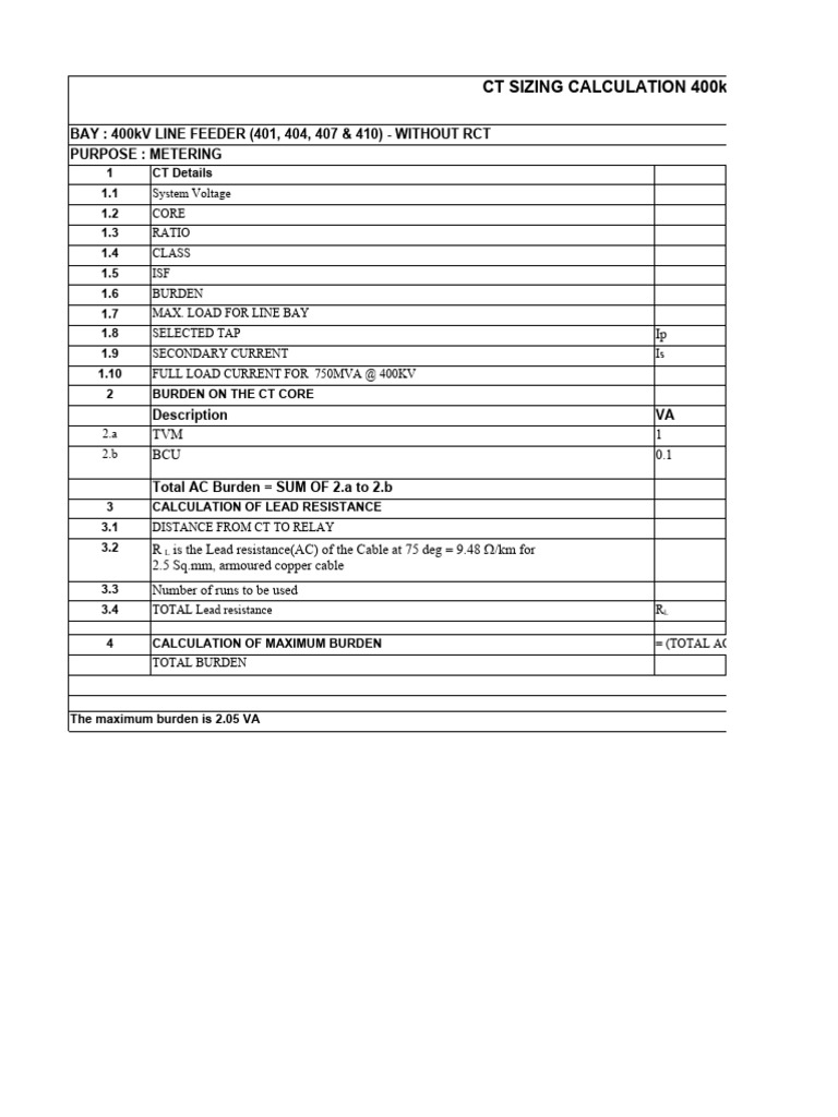 CT Sizing for Metering Systems | PDF | Alternating Current | Electrical ...