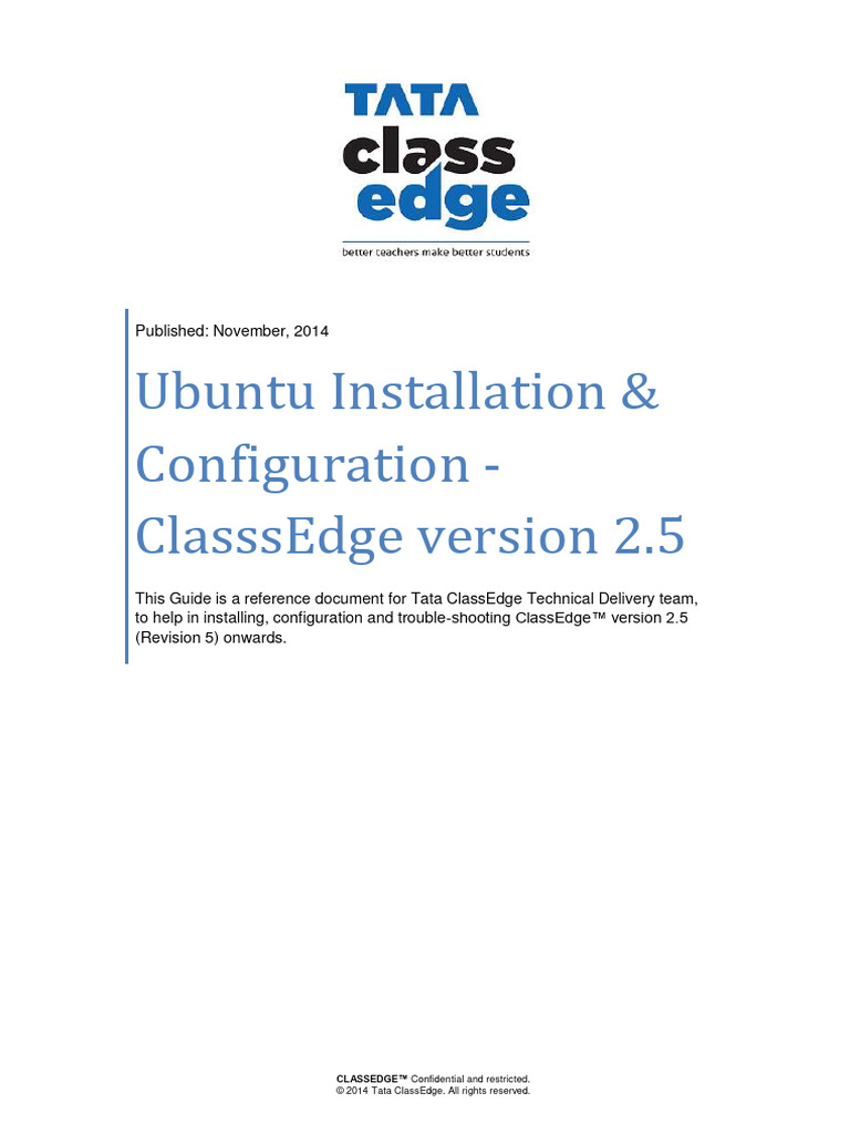 CLASSEDGE - Linux Installation - Configuration-Reference Guide For Version | PDF | Operating ...