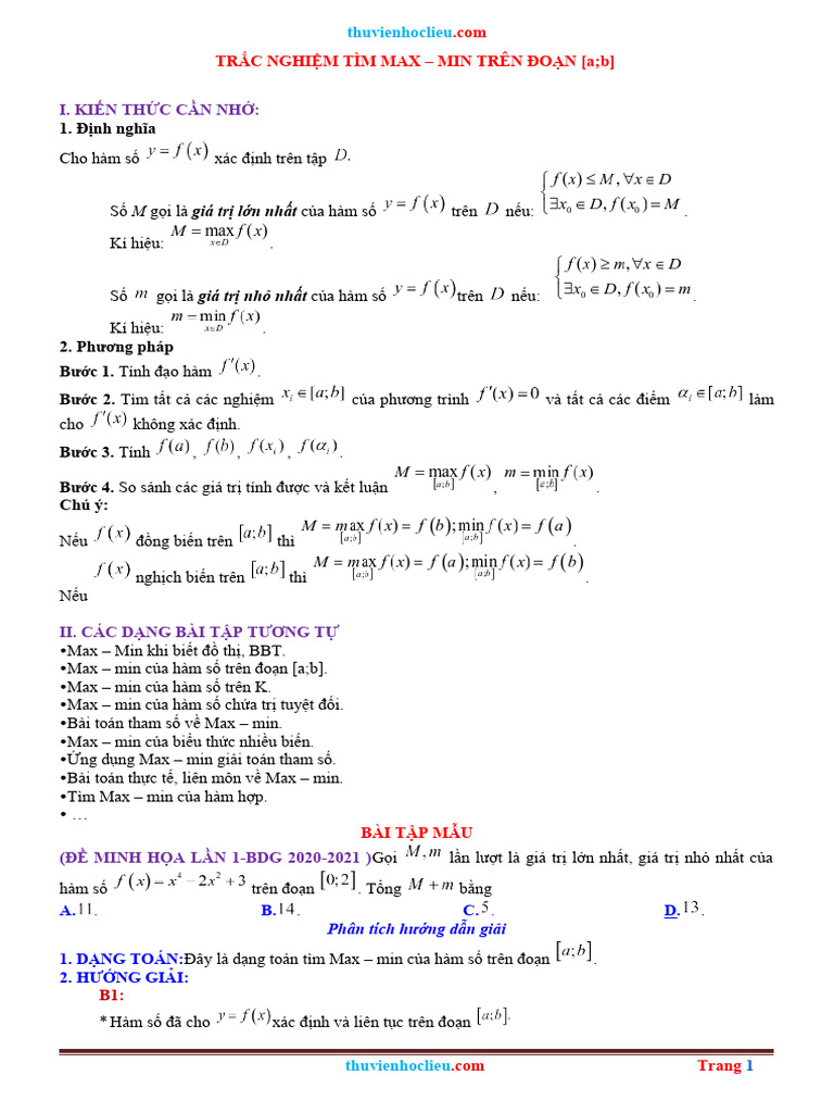 CD Tim MIN MAX TREN Mot Doan | PDF