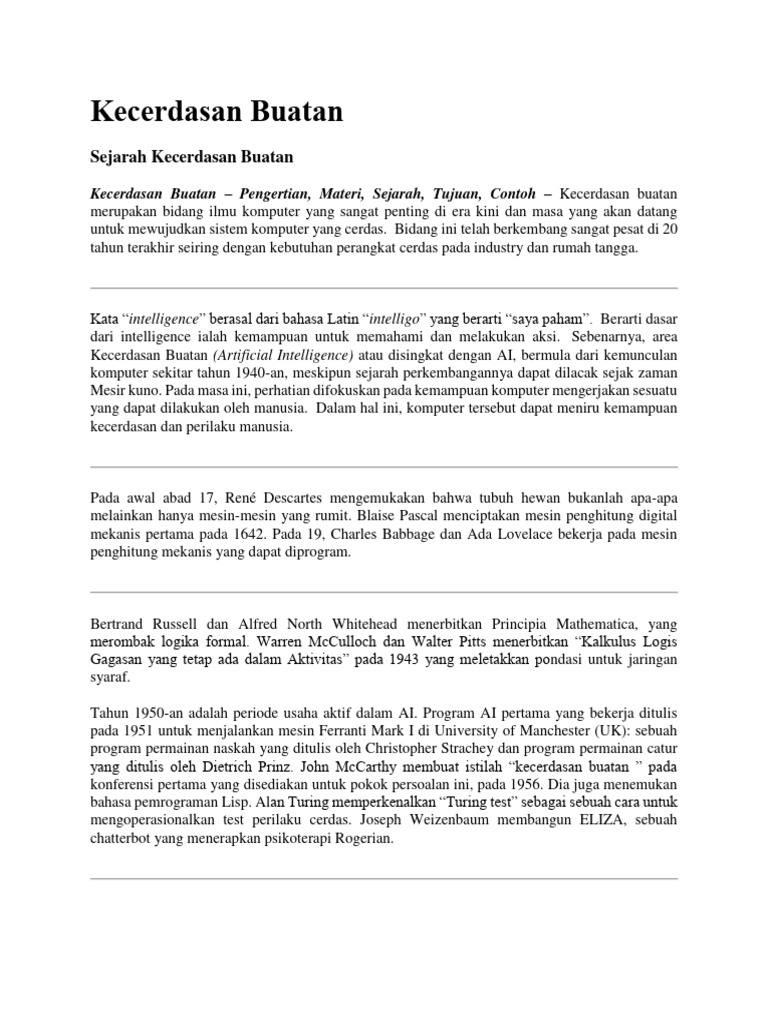 Kecerdasan Buatan | PDF