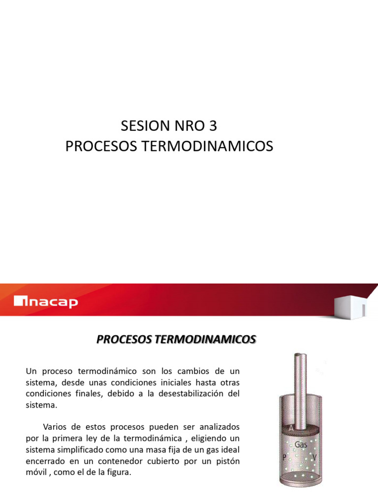 Sesion Nro3 Procesos Termodinamicos | PDF | Gases | Temperatura