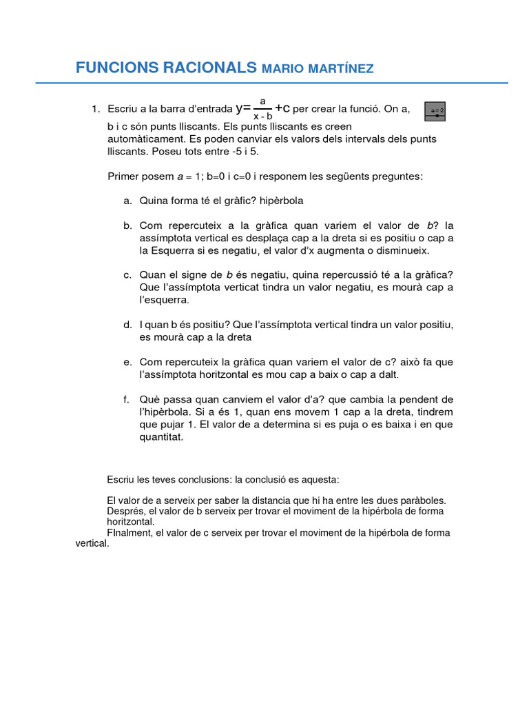 Funcions Racionals | PDF