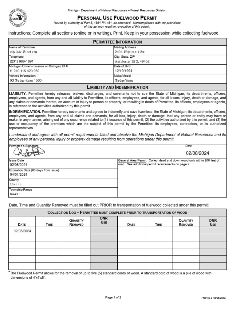 Fuelwood-Permit Forestry 717733 7 | PDF | Indemnity