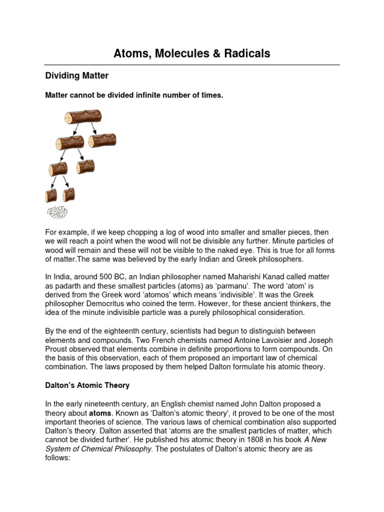 Atoms & Molecules & Radicals | PDF | Ion | Valence (Chemistry)