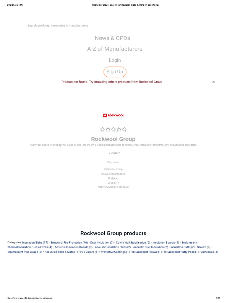 Rockwool Group - Search Our Insulation Slabs & More On SpecifiedBy ...