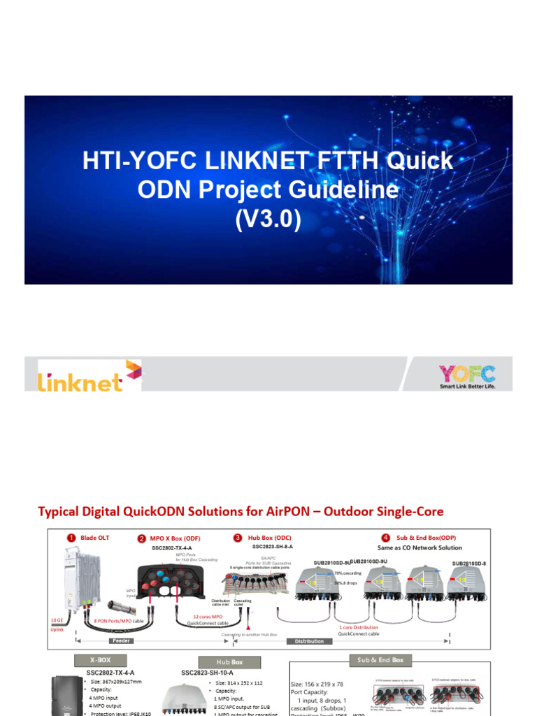 HTI-YOFC Linknet Quick ODN Project 2023 | PDF | Optical Fiber | Cable ...
