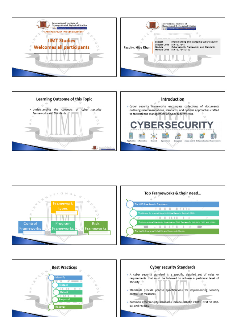 Cybersecurity Frameworksand Standards 13102023 | PDF | Computer ...