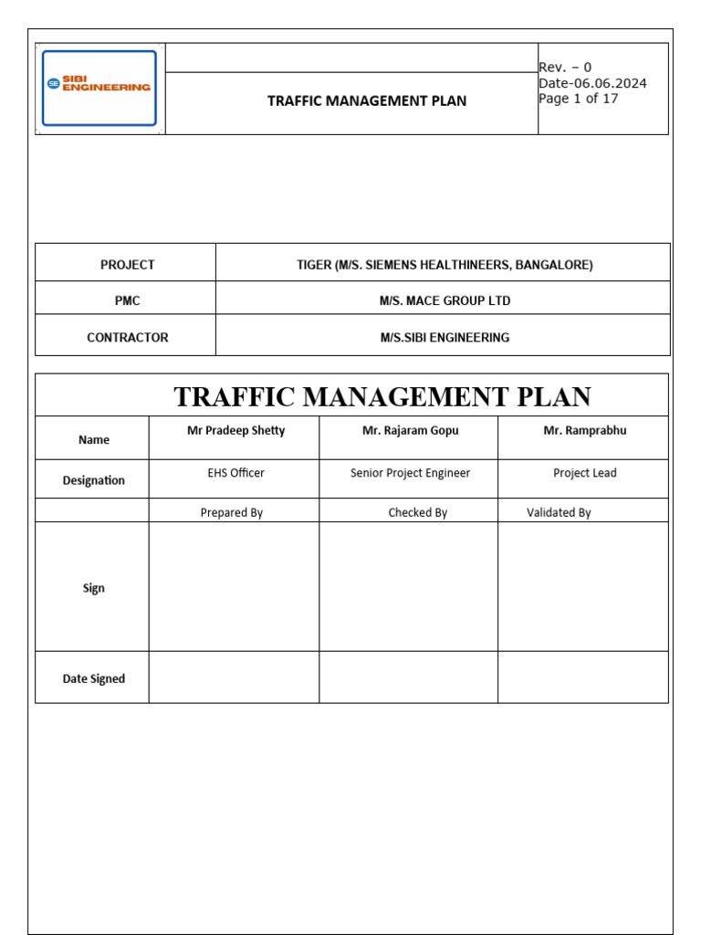 Traffic Management Plan | PDF
