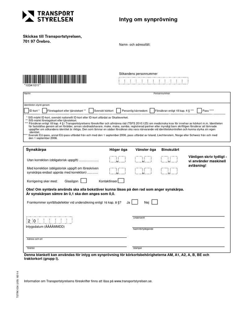 TSTRK1034 Ifyllnadsbar TSID 12 364 | PDF
