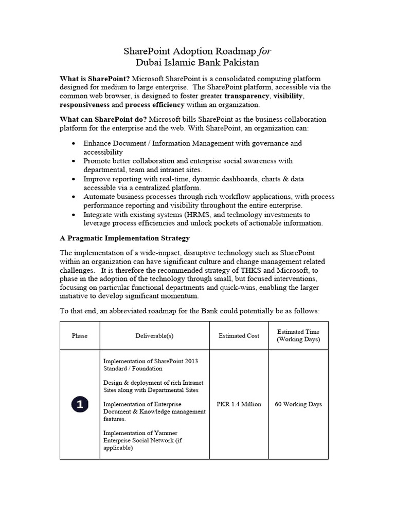 SharePoint Adoption Roadmap For | PDF | Share Point | Information Science