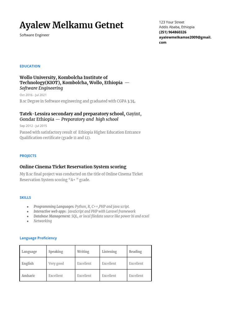 Software Engineer Profile | PDF